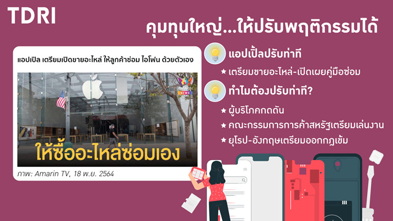 นักวิชาการ TDRI ย้ำอันตรายหากปล่อย'TRUE-DTAC'ควบรวม ชี้คุมทุนใหญ่ต้องตั้งใจลุยจริง