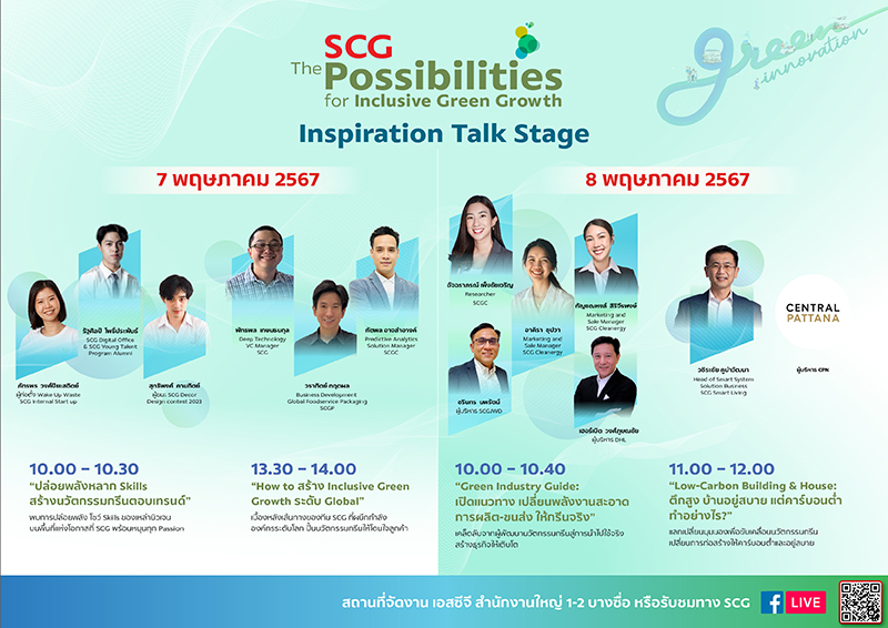 SCGชวนว้าว! ในงาน‘SCG the Possibilities for Inclusive Green Growth’ 7-8พ.ค.นี้